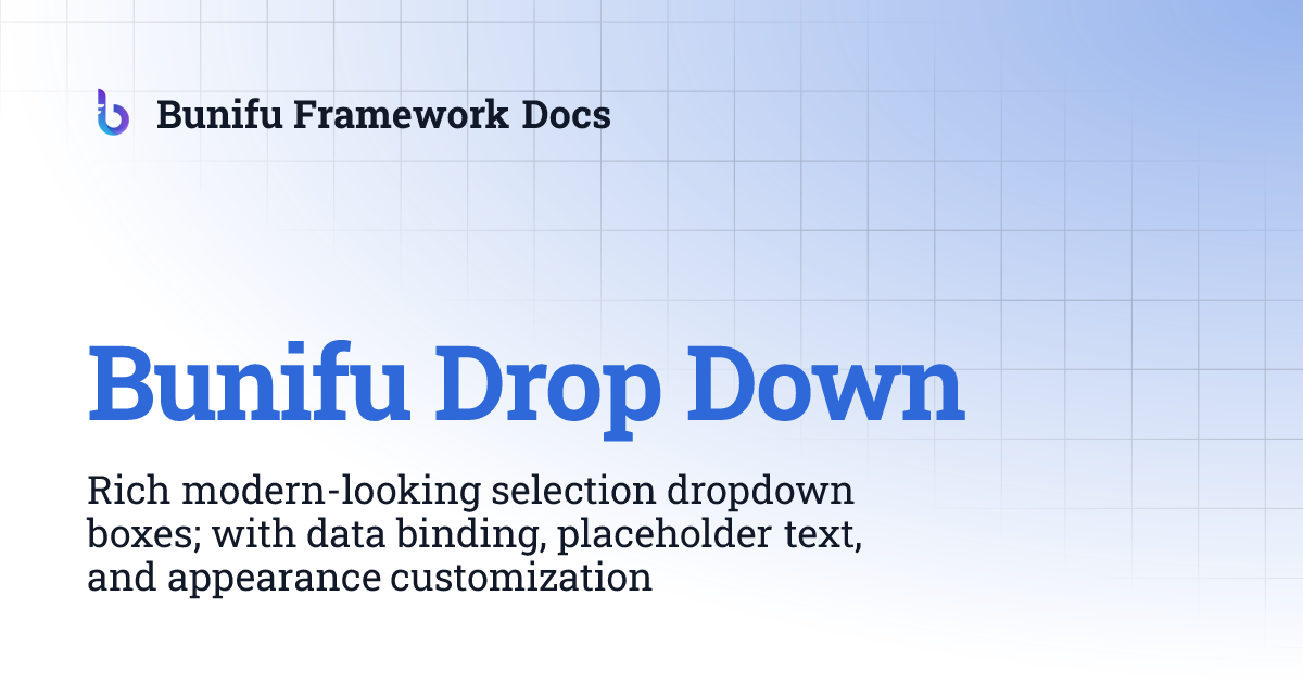 Bunifu Drop Down | Bunifu Framework Docs