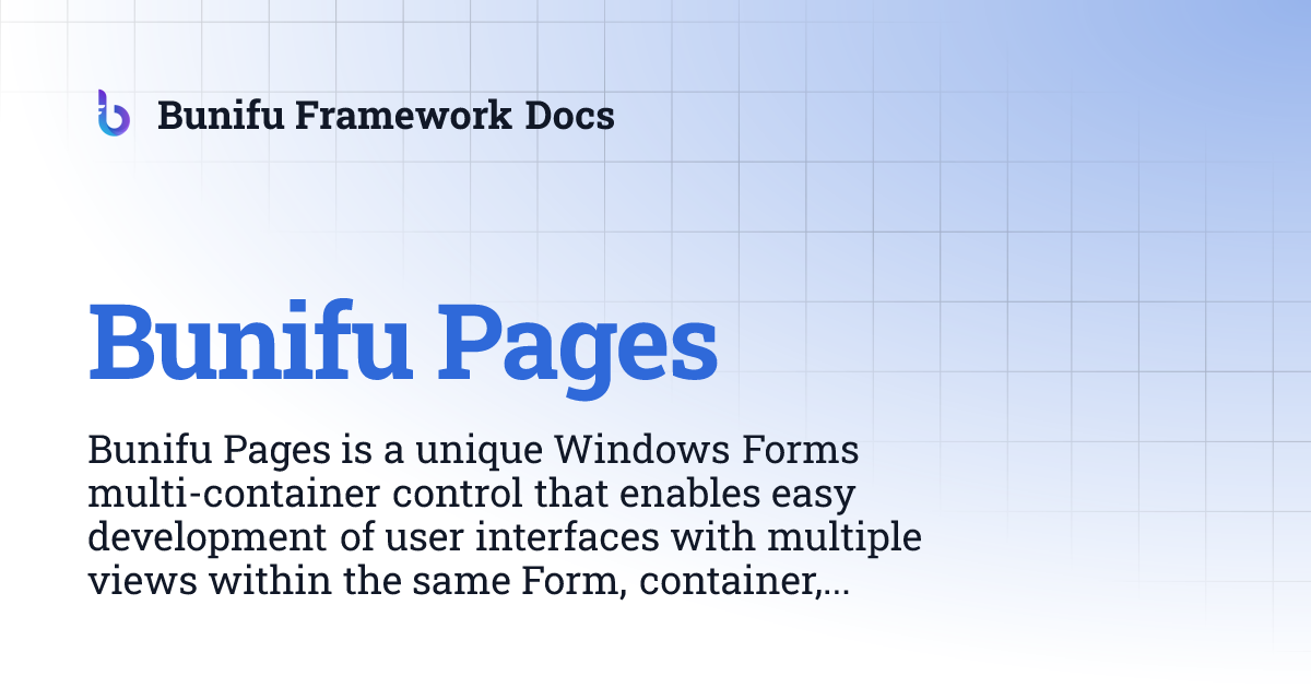 Bunifu Pages | Bunifu Framework Docs