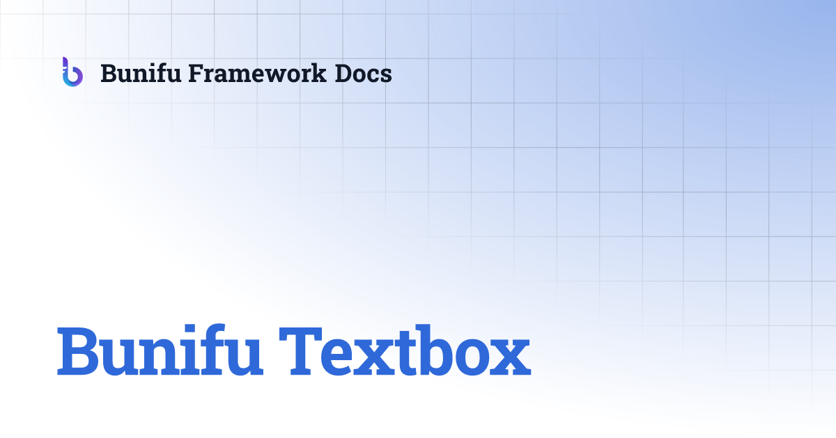 Bunifu Textbox | Bunifu Framework Docs